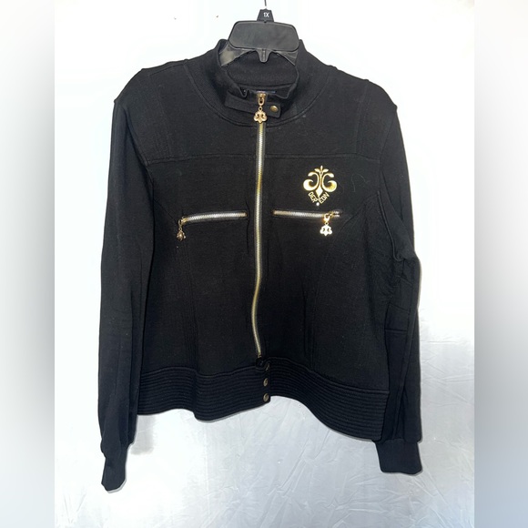 Dereon | Jackets & Coats | Dereon By Beyonce Black Knit Moto Style ...